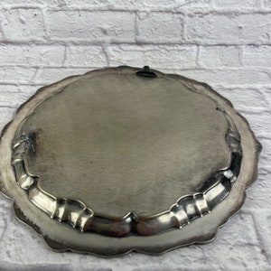 Vintage Large Round Silverplate Footed Serving Tray Engraved E.L. Rowe ...