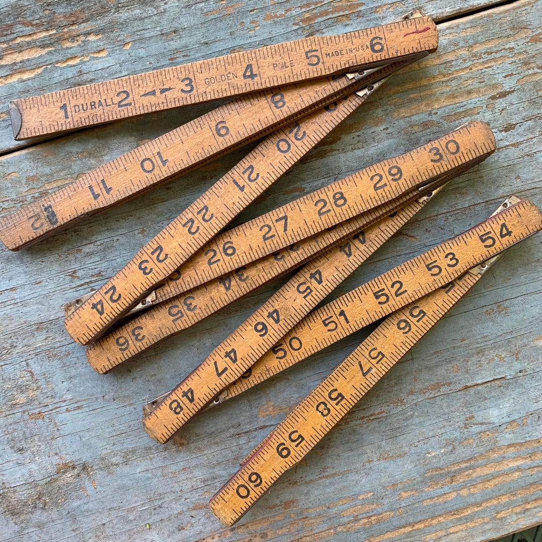 Vintage DURALL Wood Folding Tape Measure Extension Ruler Neat Patina - Etsy