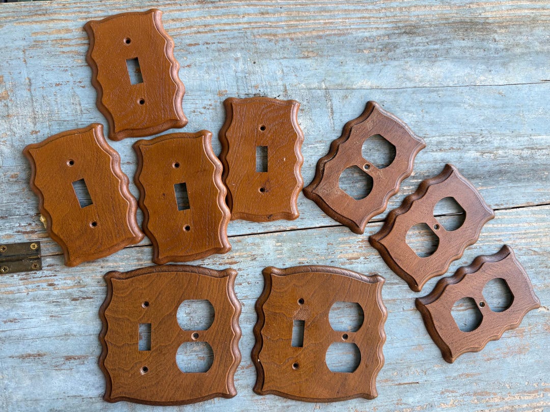 Lot of Vintage DEXTER Plastic Wood Look Outlet Covers, Switch Plate ...