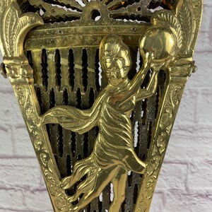 Vintage Brass Folding Fan Fireplace Screen Figural Peacock Style - Etsy
