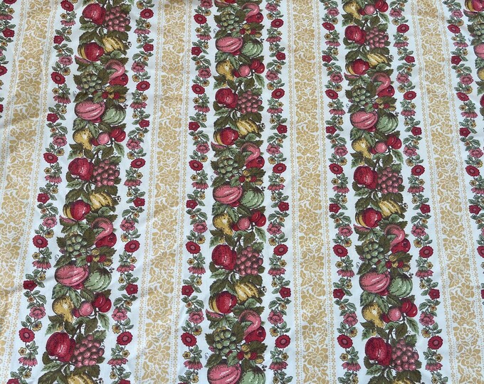 Vintage Waverly Fruit Print Pattern ROANOKE STRIPE Fabric - Etsy
