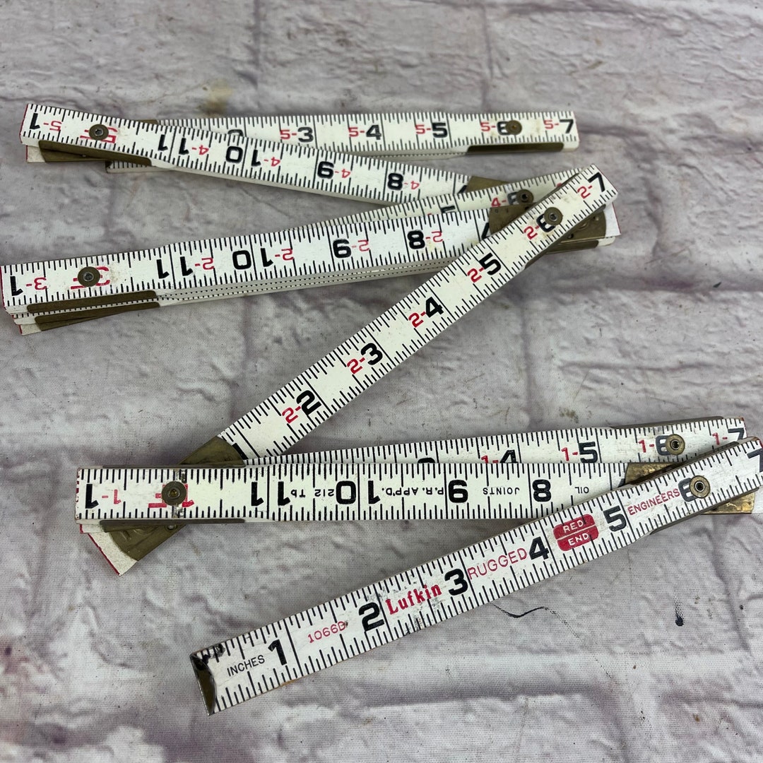 Vintage Lufkin Old White Wood Folding Tape Measure Extension Ruler - Etsy
