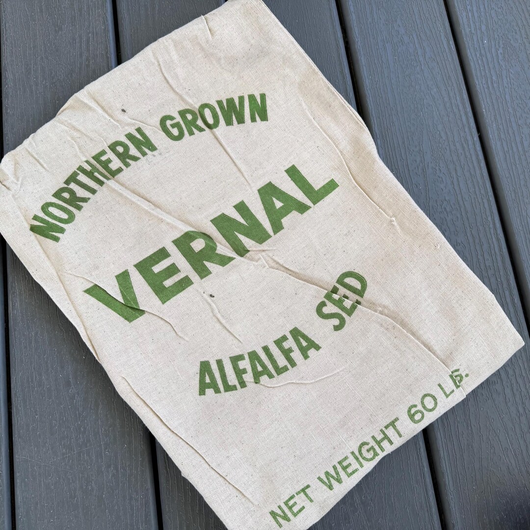 Vintage Muslin Certified Vernal Alfalfa Feed Sack Seed Bag With Great ...