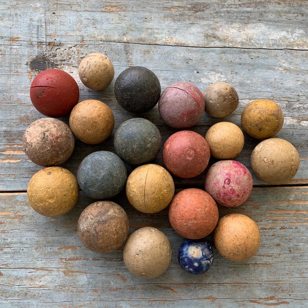 Lot of Vintage Clay and Bennington Marbles - Etsy