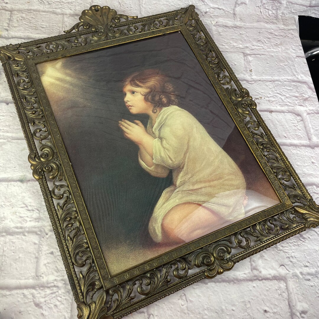 Vintage 1970’s Era Made in Italy Large the Infant Samuel Praying Convex ...