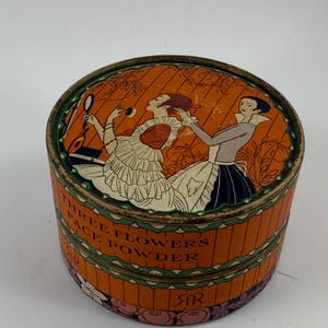 Antique Vintage Three Flowers Face Powder Box Richard Hudnut - Etsy