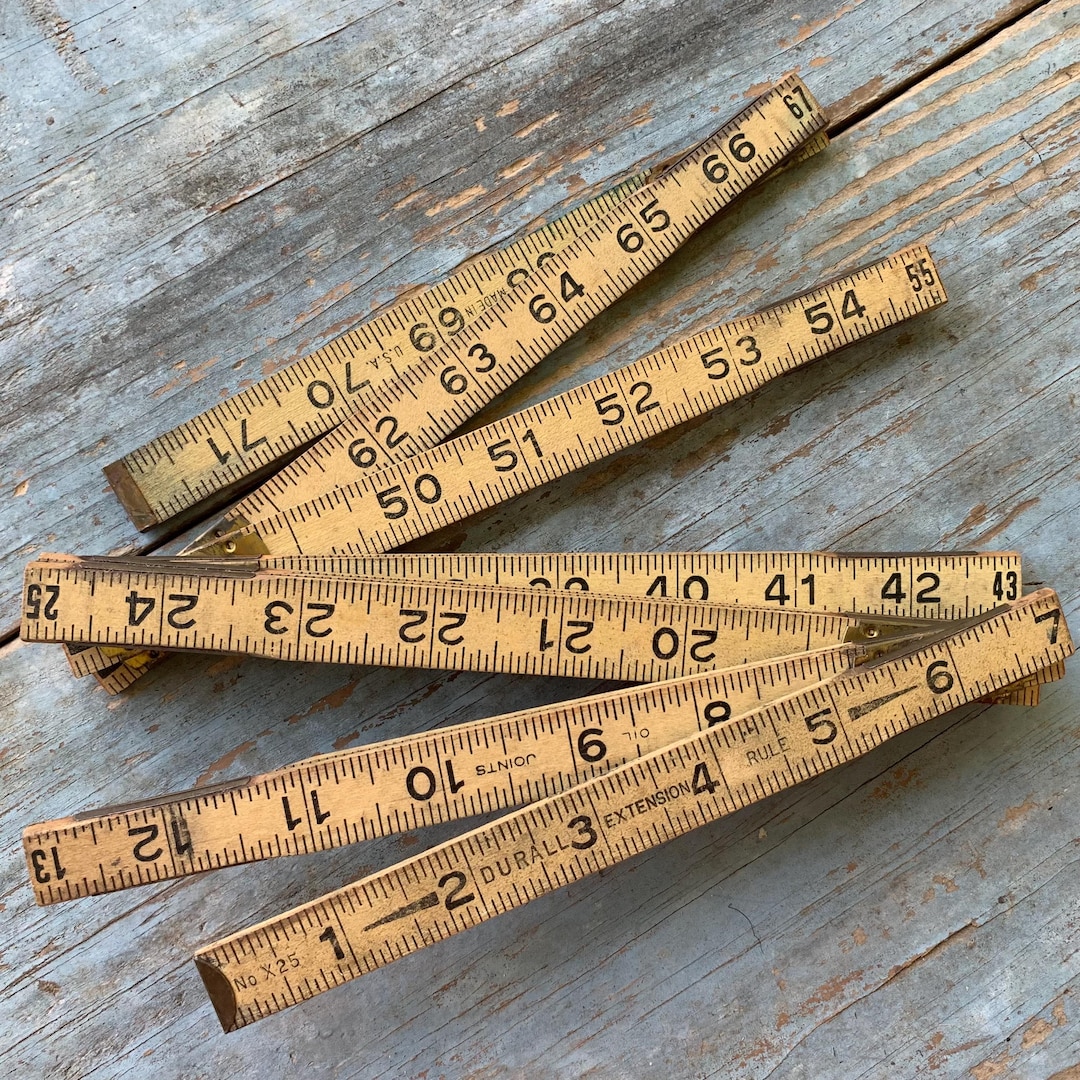 Vintage DURALL Wood Folding Tape Measure Extension Ruler Neat Patina - Etsy