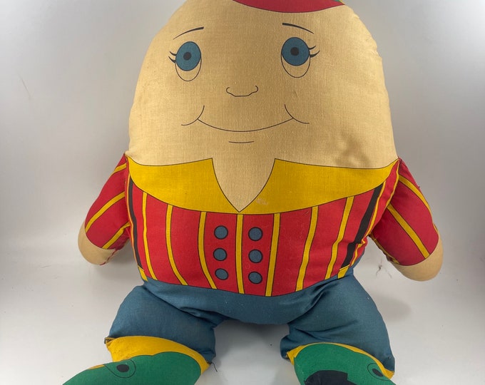Vintage HUMPTY DUMPTY Stuffed Pillow or Doll Sleepy Side and Awake Side ...