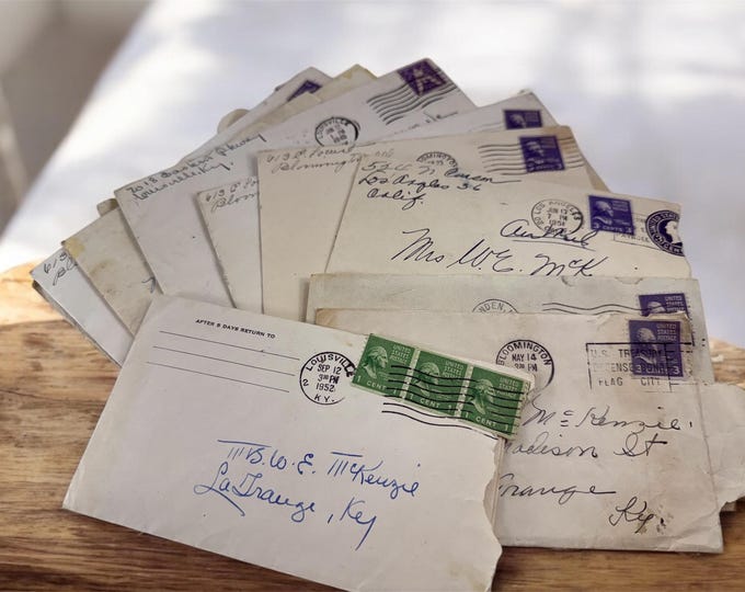 Lot of 10 Antique Vintage Letters Nine Handwritten and One Type Written ...