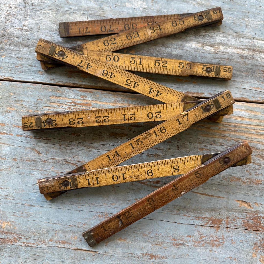Vintage Old Wood Folding Tape Measure Extension Ruler Neat Patina - Etsy