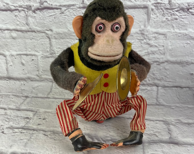 Vintage 1950’s Era Cymbal Banging Monkey Toy Creepy - Etsy
