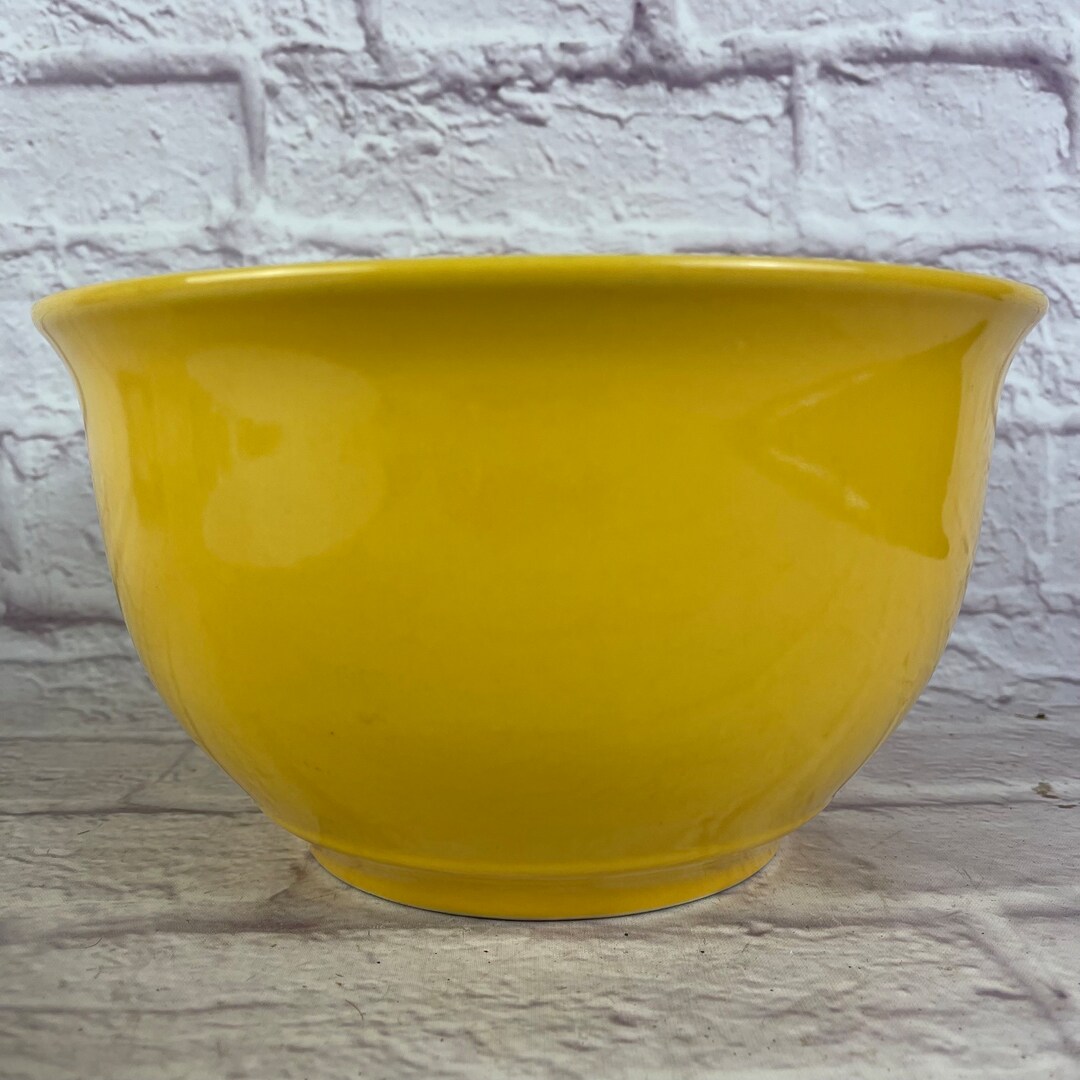 Vintage Bright Yellow Mixing Bowl - Etsy