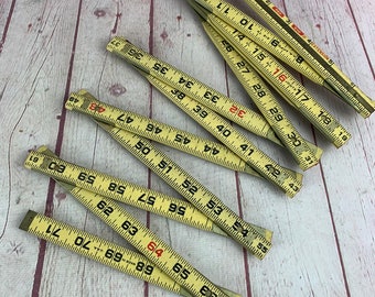 Vintage Old Wood Folding Tape Measure Extension Ruler Neat | Etsy