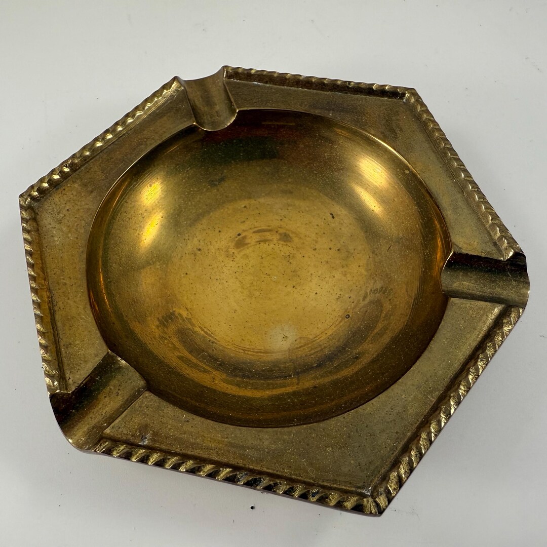 Vintage Brass Ashtray - Etsy