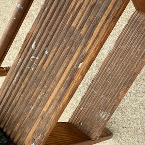 Vintage Small Wood Folding Small Step Ladder Plant Stand Shelf Paint ...