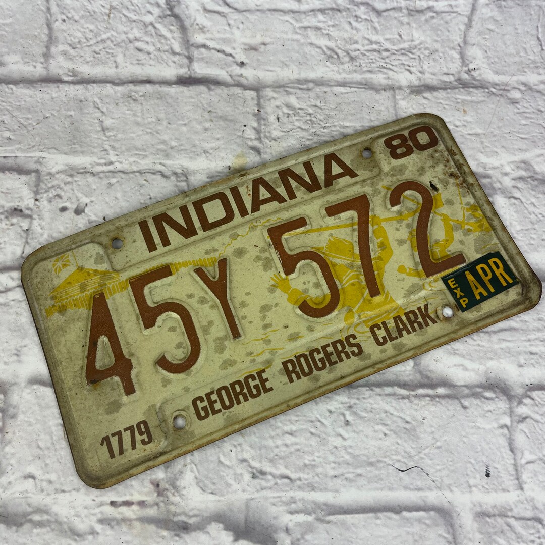 Vintage INDIANA 1980 Automobile License Plate George Rogers Clark - Etsy