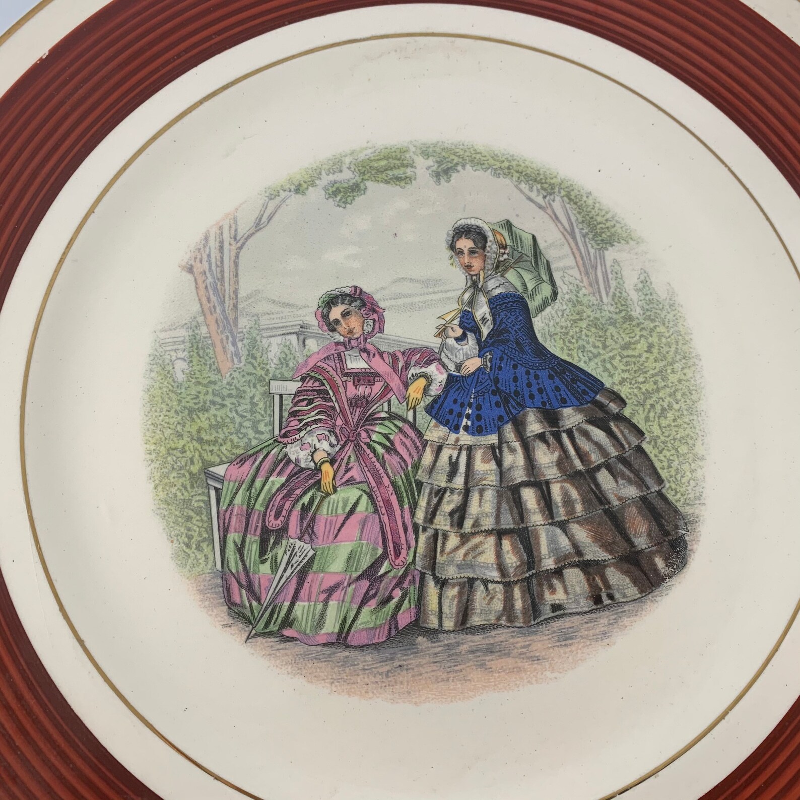 Vintage Godey Ladies of Fashion Ivory Plate With Gold Trim - Etsy