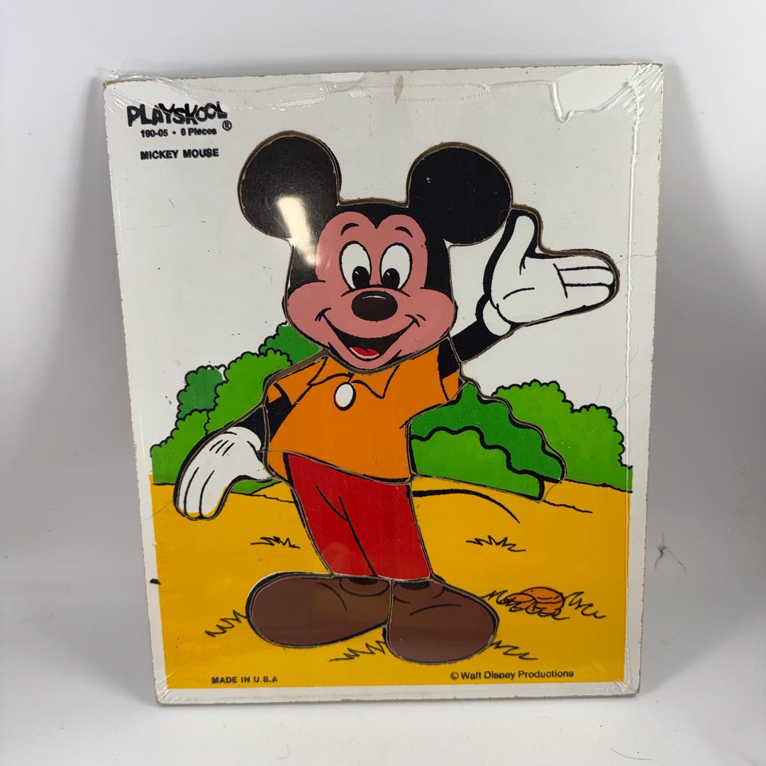 Vintage Mickey Mouse Playskool Wood Puzzle - Etsy