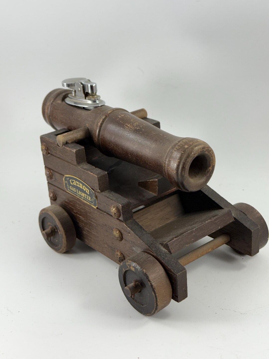Unique Vintage Wood Cannon Gas Lighter Cigarette Lighter - Etsy