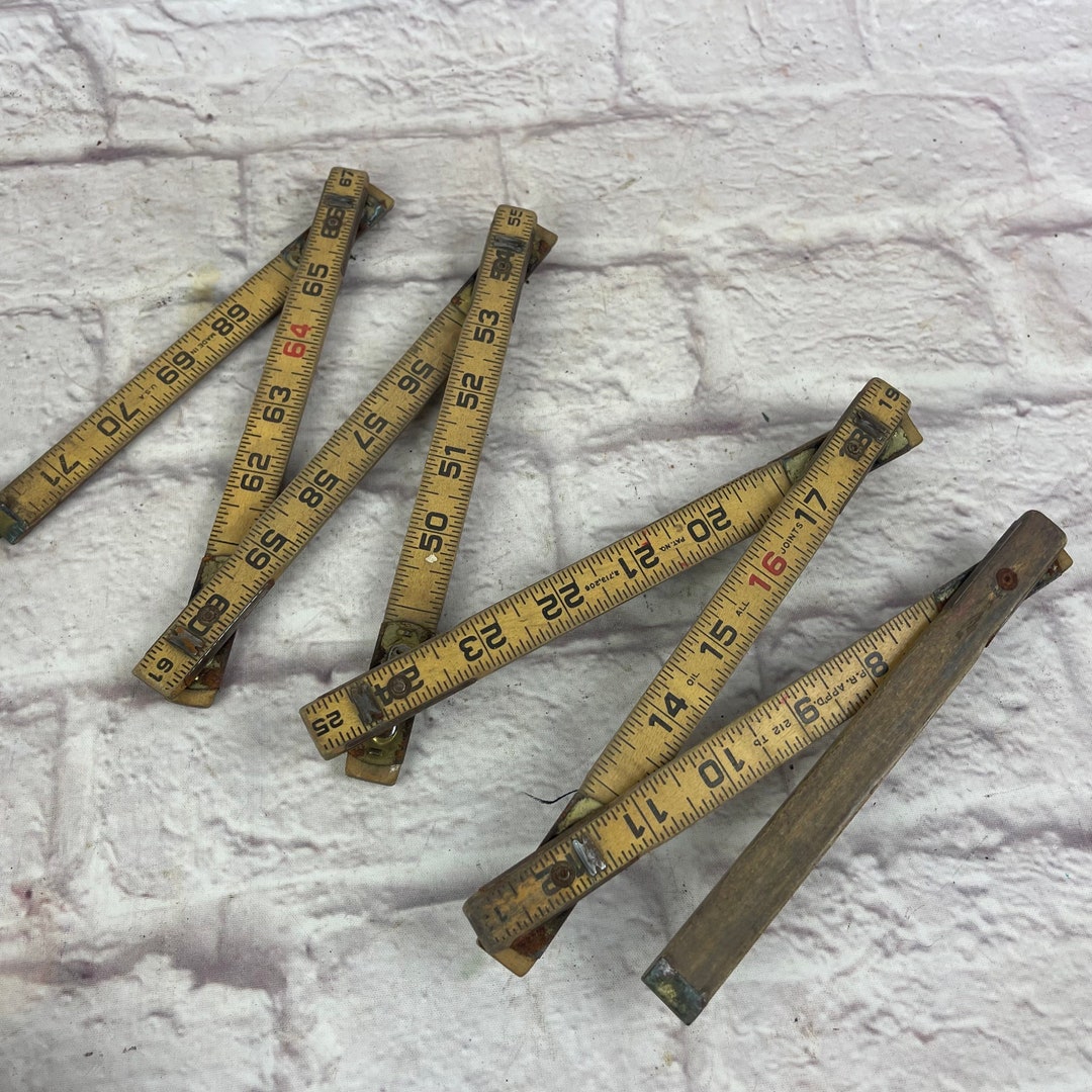 Vintage Old Wood Folding Tape Measure Extension Ruler Neat Patina - Etsy