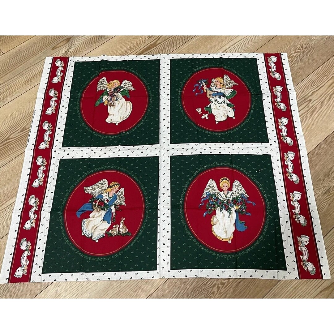 Vintage Ready to Cut & Sew Heavenly Angel Blocks 4 Panes VIP Cranston ...