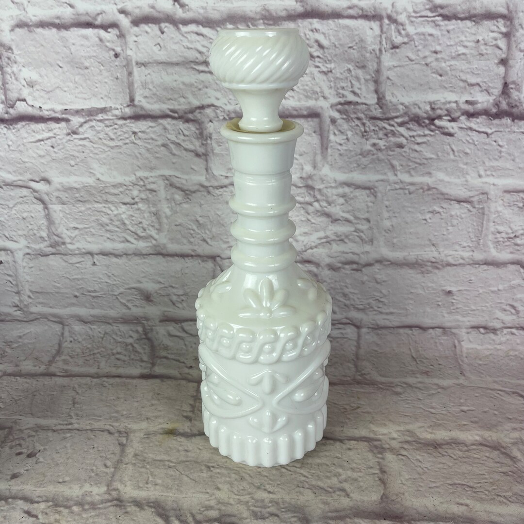 Vintage Milkglass Milk Glass Wine Liquor Decanter - Etsy