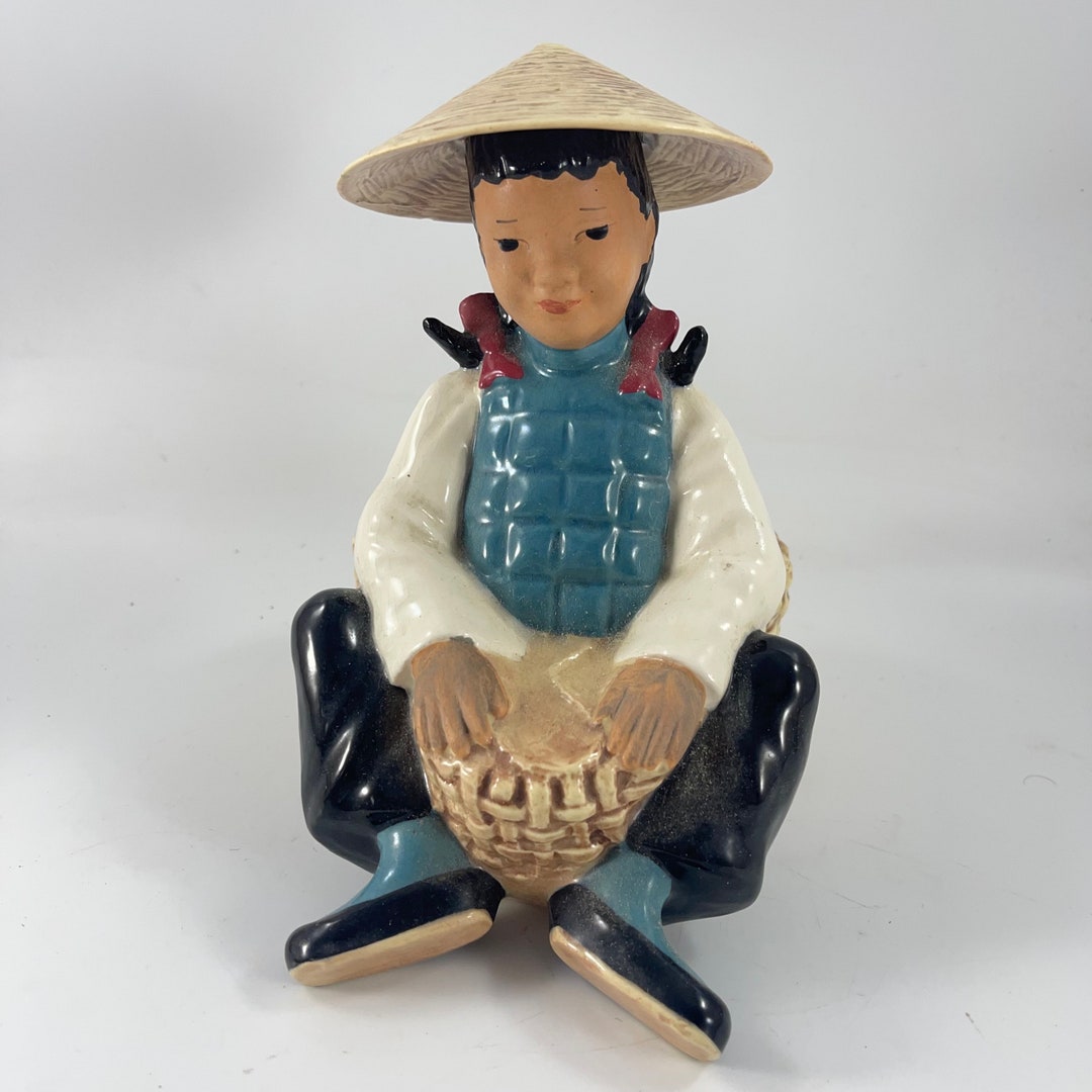 Vintage 1947 Mccarty Bros California Pottery Asian Girl Planter Vase ...