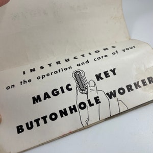 Antique Vintage 1940’s Era Domestic Magic Key Buttonhole Worker With ...