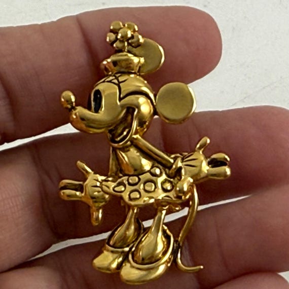 Vintage Napier Disney Gold Tone Minnie Mouse PIn - Gem