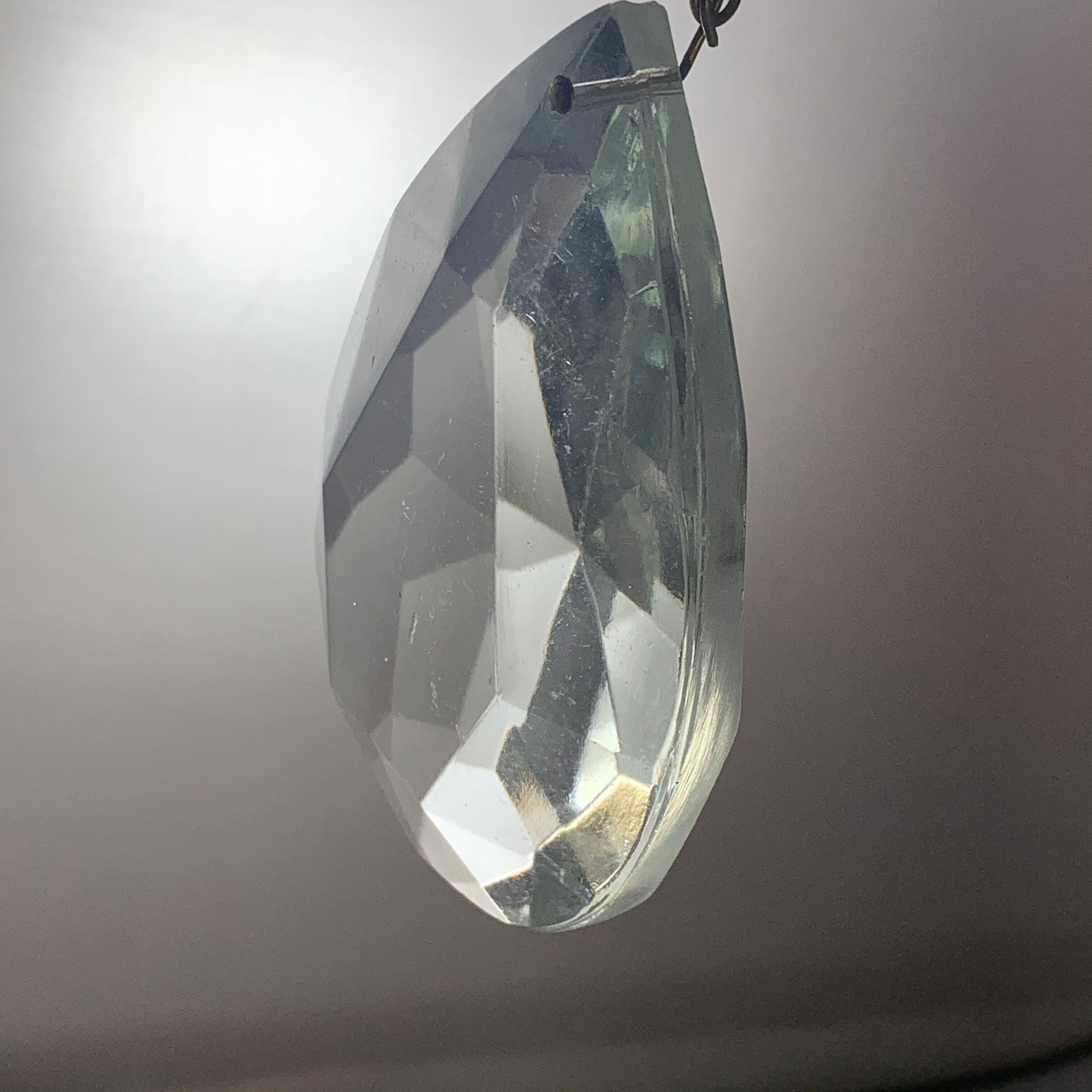 Pair of Vintage Large Crystal Glass Teardrop Prisms | Etsy