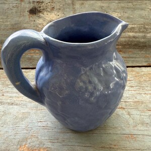 Vintage Blue UHL Pottery Small Milk Pitcher Raised Grape Design - Etsy