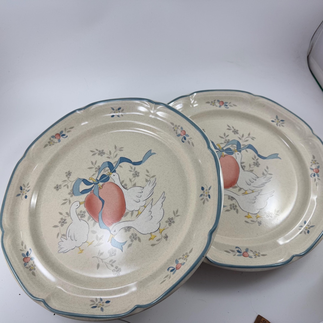 Pair of Vintage International China MARMALADE Stoneware Goose Geese 10 ...