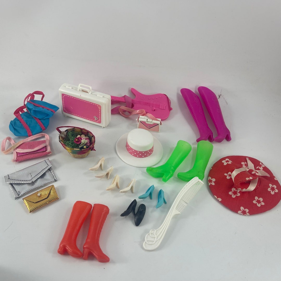 Vintage 1980's-90's Barbie Accessories Shoes, Boots, Purses, Hats and ...