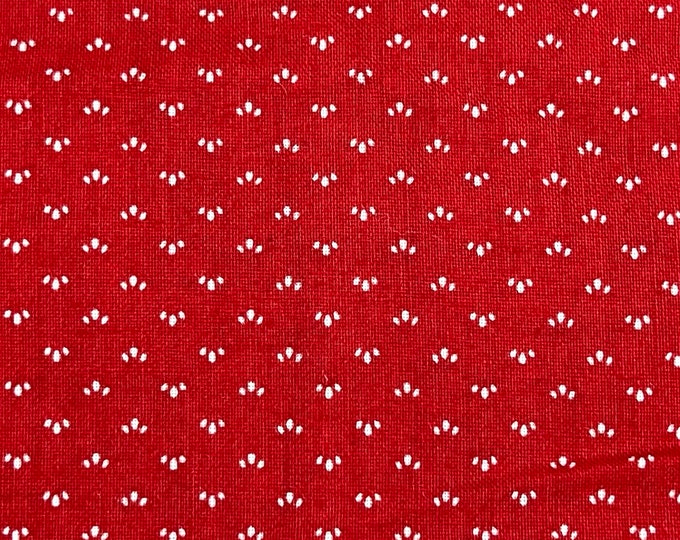 Vintage VIP Cranston Print Works Red and off White Tiny Calico Print ...