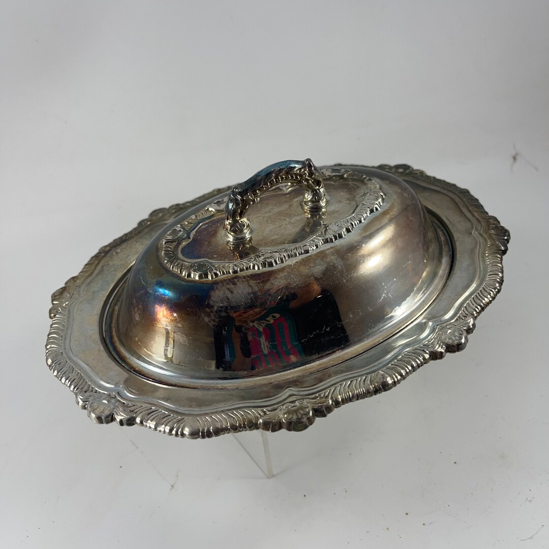 Vintage Silverplate Silver Plate Small Oval Covered Dish - Etsy