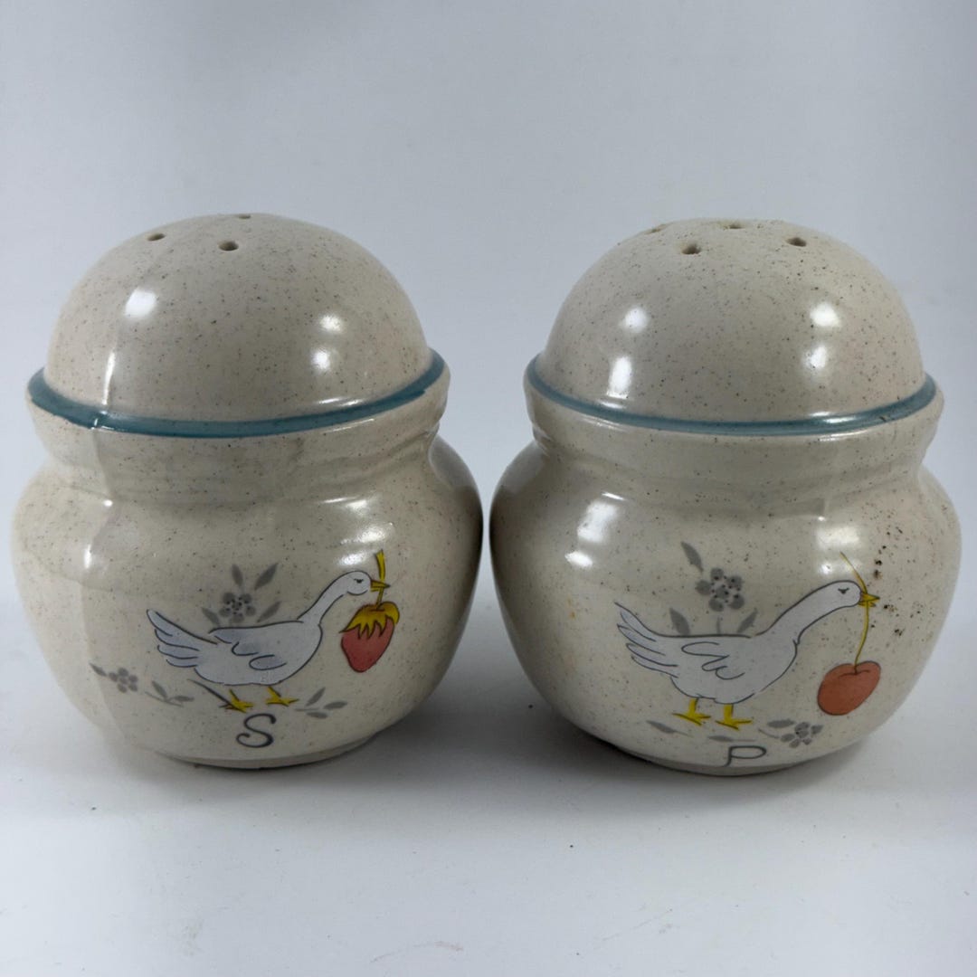 Vintage International China MARMALADE Stoneware Goose Geese Salt and ...