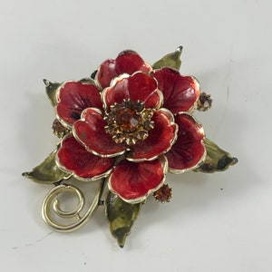 Vintage CORO Enameled Flower Brooch or Pin - Etsy