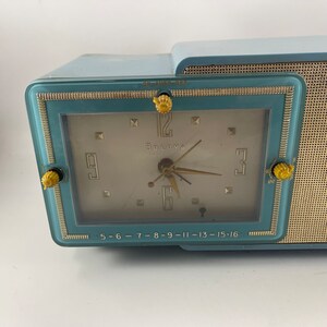 Vintage Atomic Blue Bulova Clock Radio Model 100 - Etsy