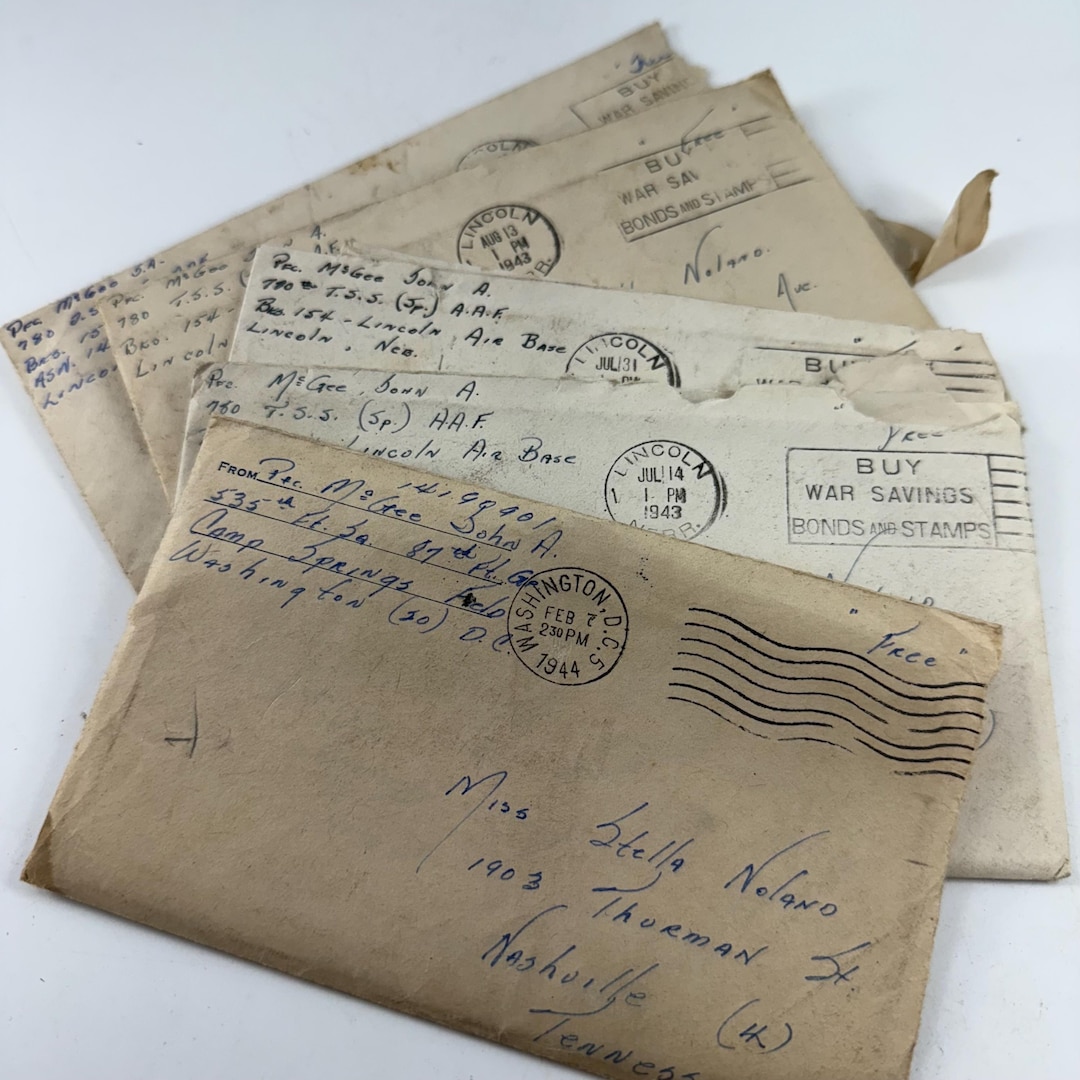 Lot of 6 Antique Vintage 1940's War Time Era Handwritten Letters in ...