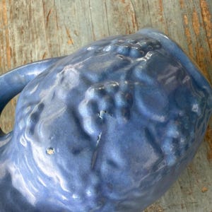 Vintage Blue UHL Pottery Small Milk Pitcher Raised Grape Design - Etsy