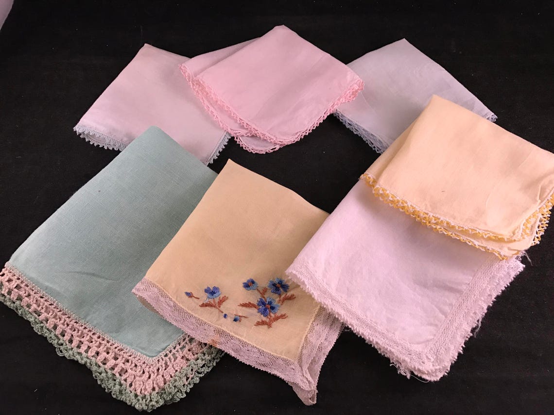 Lot of 7 Vintage Ladies' Hankies/Handkerchiefs Variety of | Etsy