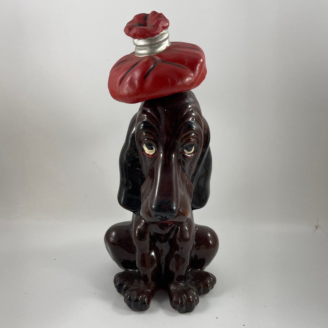 Vintage Enesco Booze Hound Sad Hound Dog Decanter Barware - Etsy