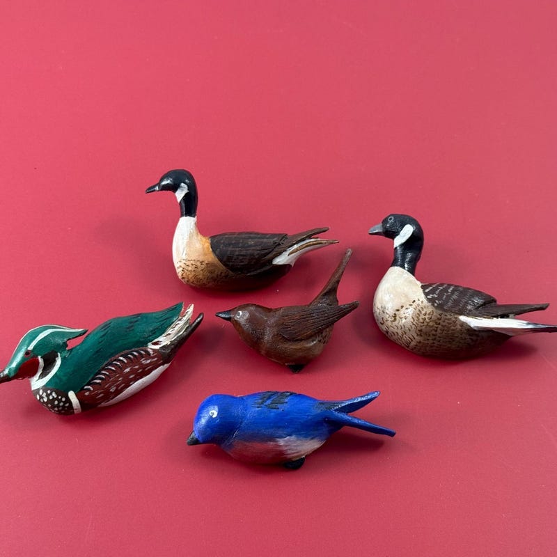 Painted bird pins - Etsy Polska