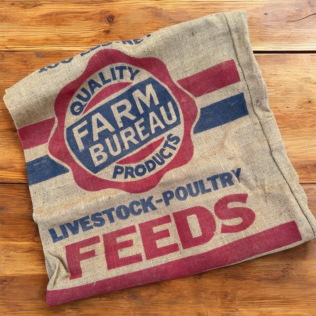 Vintage Farm Bureau Livestock-poultry Hammond, Indiana, Burlap Feed ...