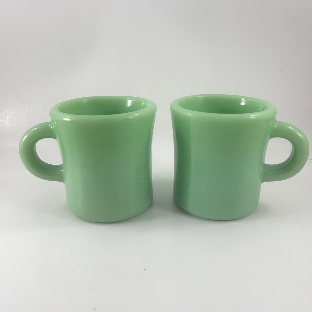 Vintage Pair of Fire-king Jadeite Restaurant Ware Ovenware C Handle ...