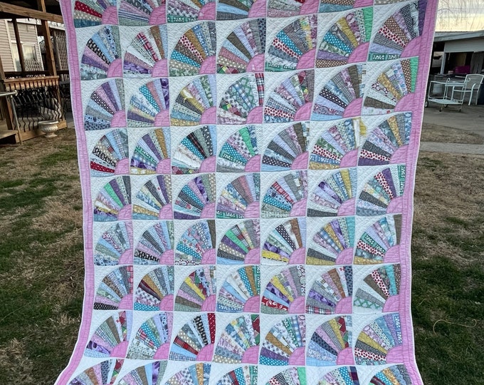 Vintage Kentucky Made Fan Pattern Quilt With Feed Sack Fabric - Etsy