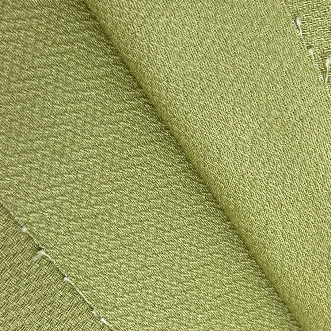 8 Plus Yards of Vintage Avocado Green Textured Drapery or Upholstery ...