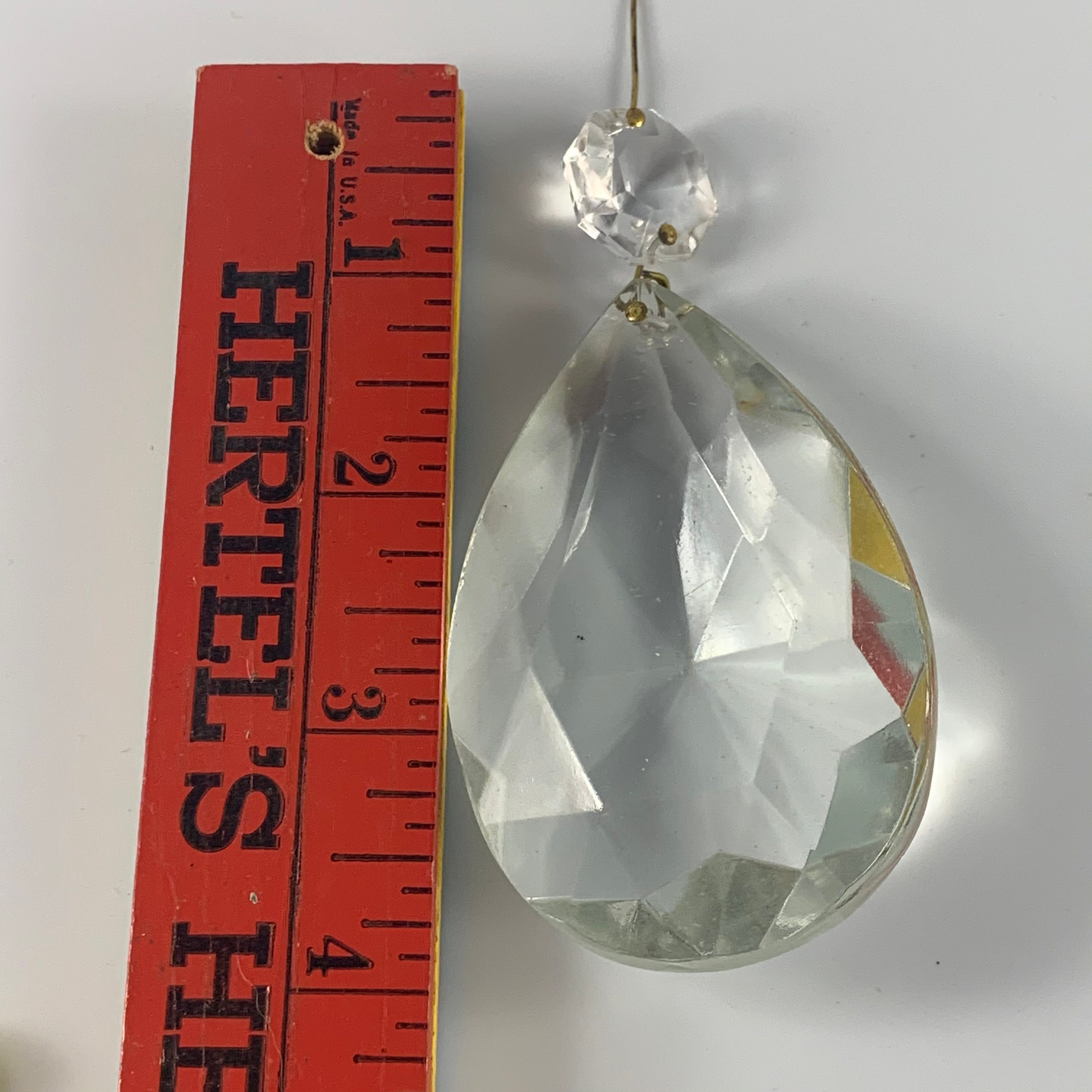 Pair of Vintage Large Crystal Glass Teardrop Prisms | Etsy