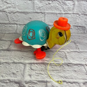 Vintage 1962 Fisher Price Tiptoe Turtle Pull Toy - Etsy