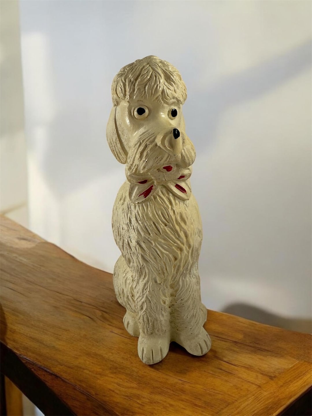 Vintage White Chalkware Poodle Figurine - Etsy